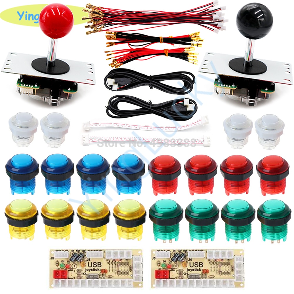 2 spelers DIY Arcade Joystick Kits Met 20 LED Arca... – Grandado
