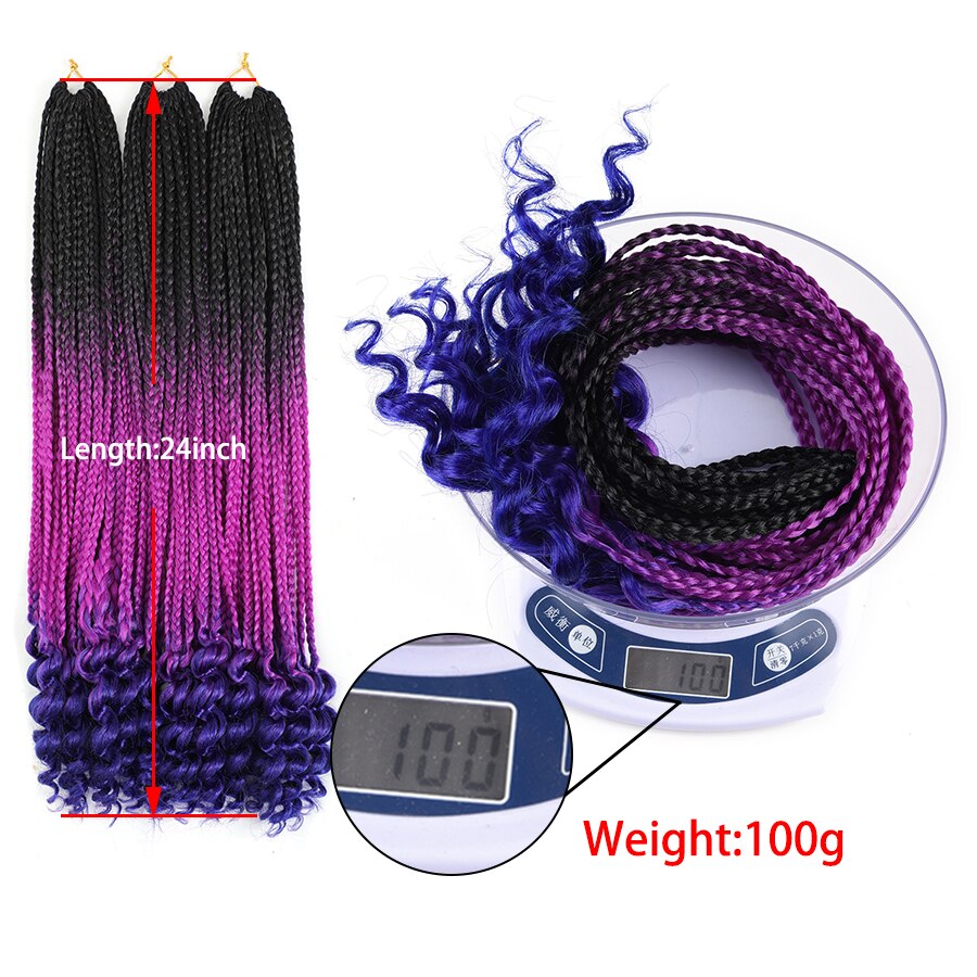 XCCOCO 24inch Crochet Hair Box Braids Curly Ends O... – Grandado