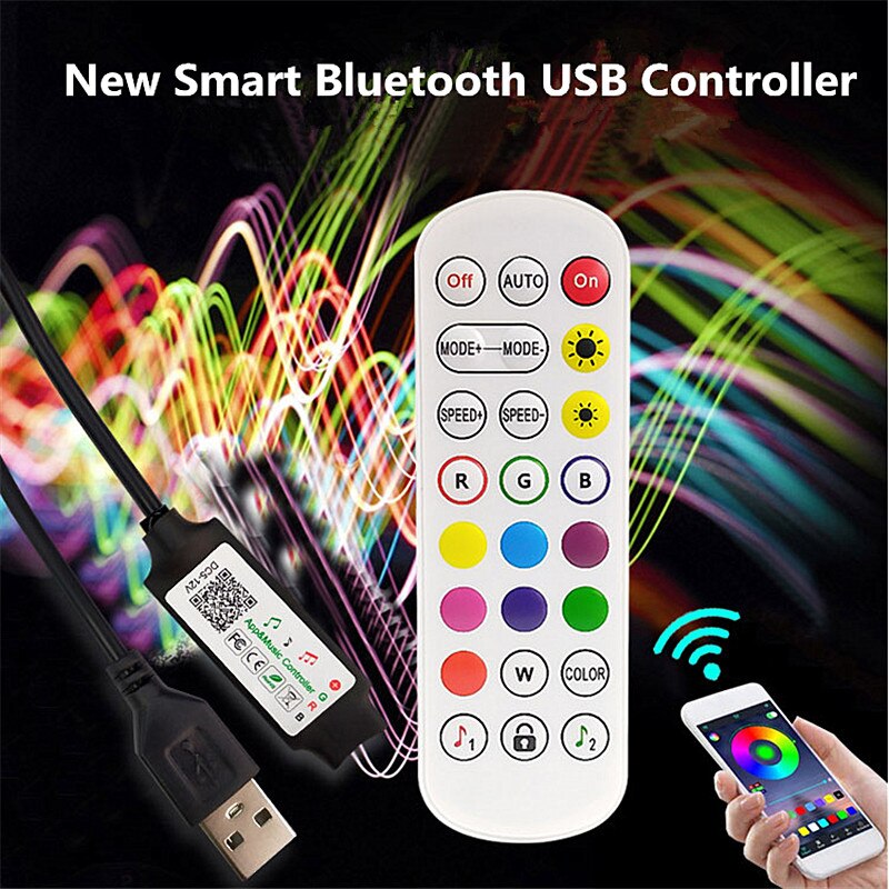 5V USB LED RGB Bluetooth Controller, 24Key Remote ... – Grandado