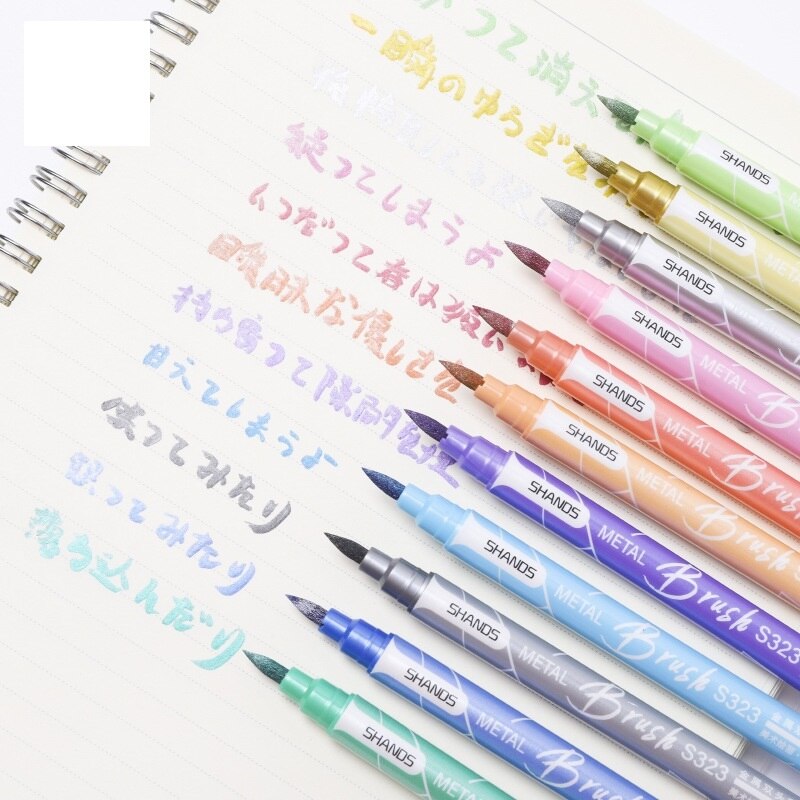 12pcs Metal Ink Brush Pens Set Double Ended Metall... – Vicedeal