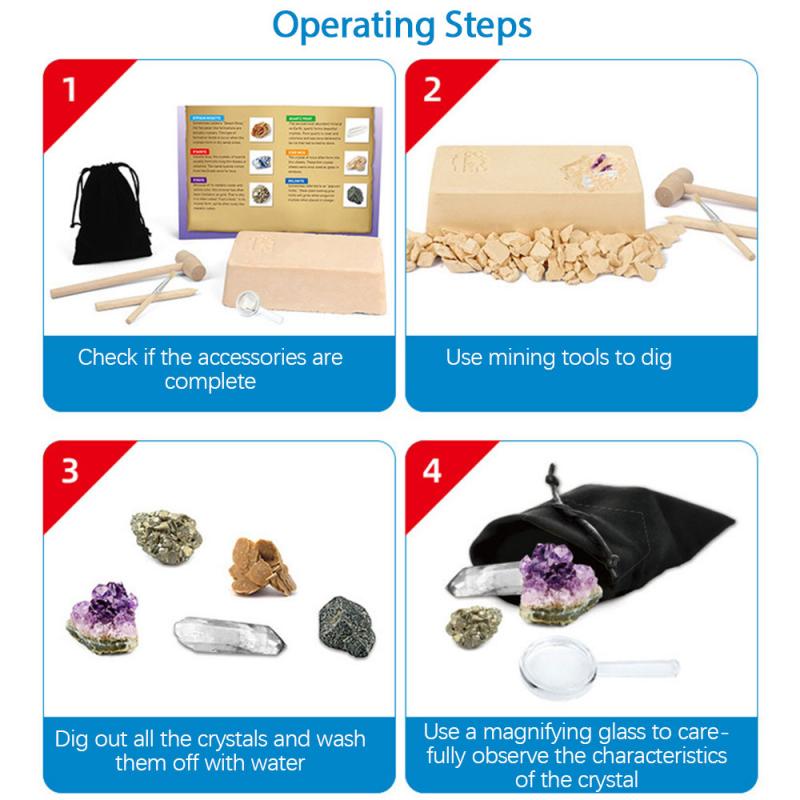 DIY Set Mining Crystal Pirate Treasure Gems Archae... – Grandado