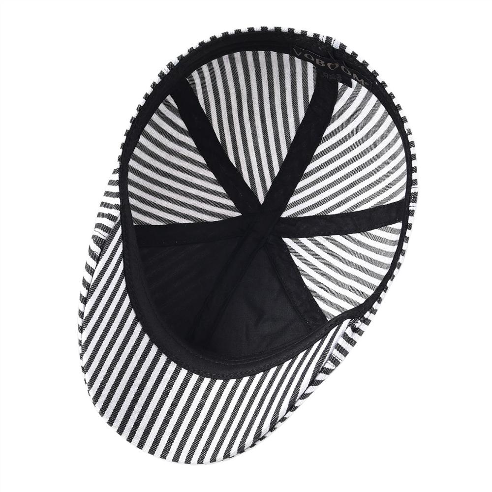 VOBOOM Summer Golf Cap Men Stripe Black White News... – Vicedeal