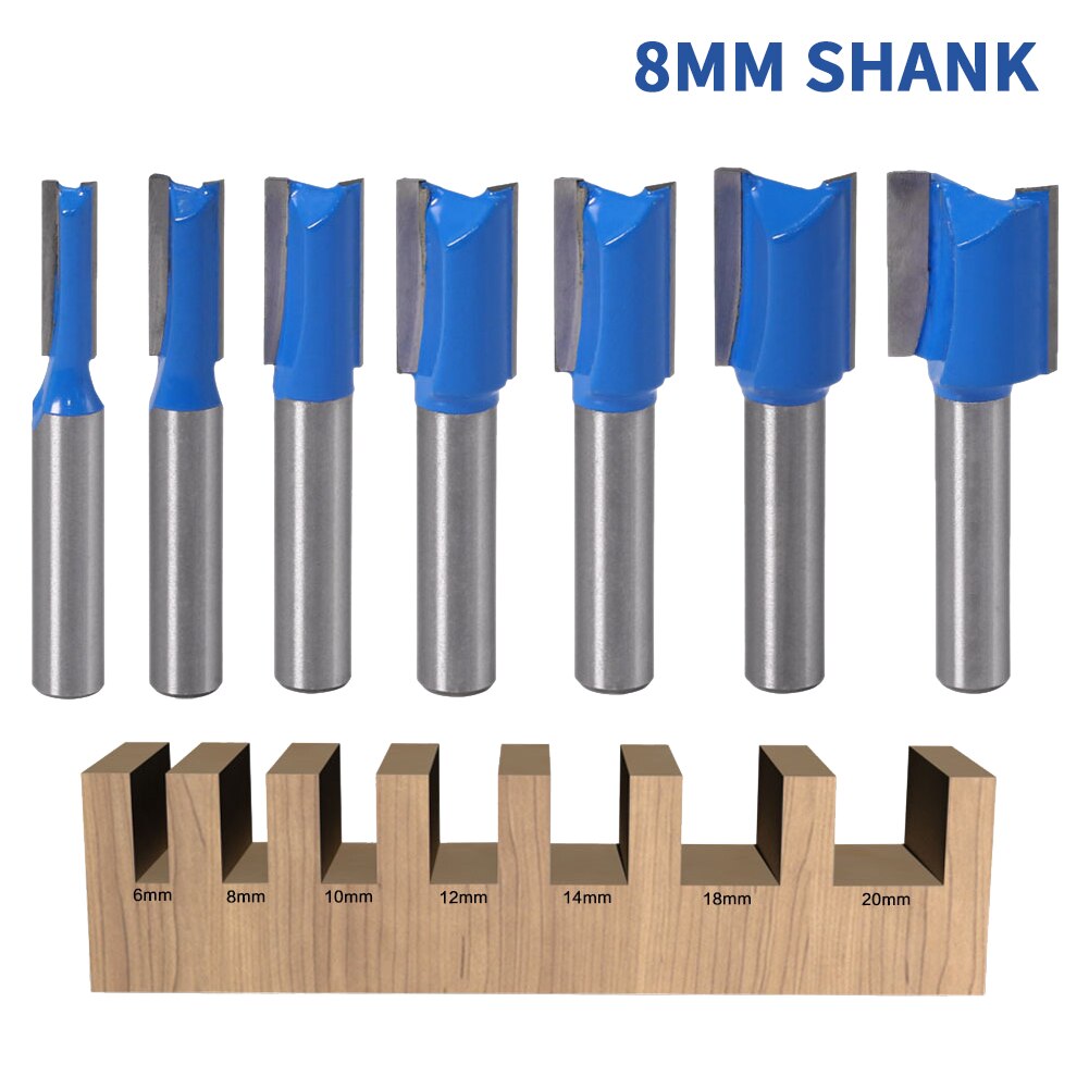 7Pcs 8Mm Shank Straight Houtbewerking Router Bit S... – Grandado