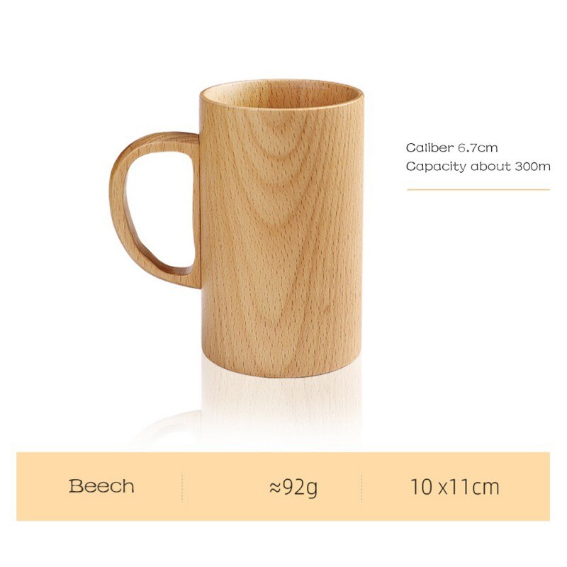 150ml Natural Handmade Wood Coffee Cup With Handle... – Grandado