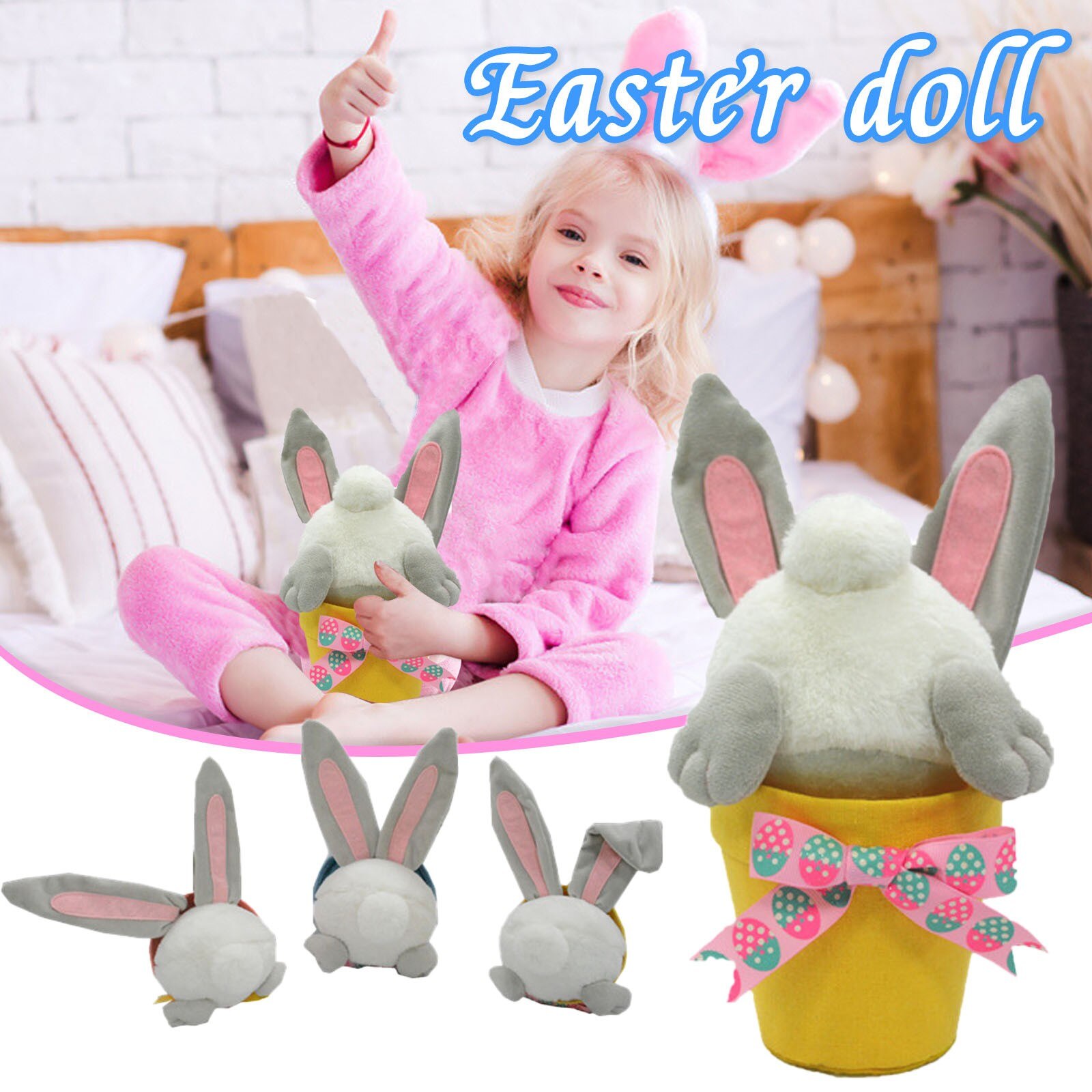 3Pcs Pasen Cartoon Bunny Vorm Leuke Faceless Pop D... – Grandado