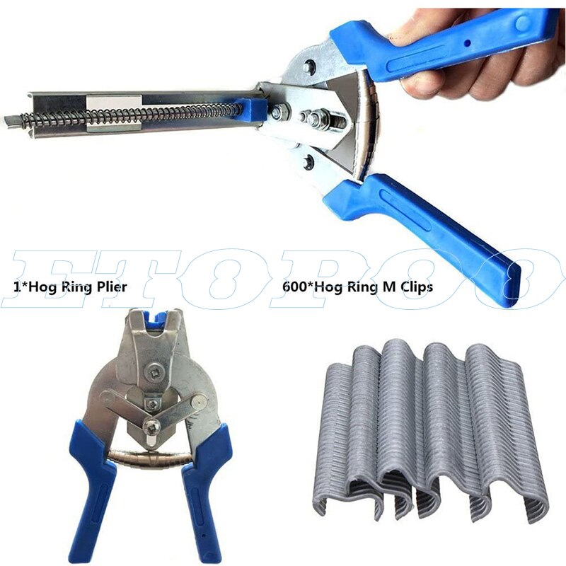 Hog Ring Plier Tool and 600pcs M Clips Staples Chi... – Grandado
