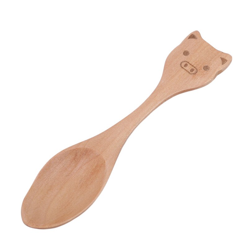 Wooden baby feeding spoons cute Cartoon Animal bab... – Grandado