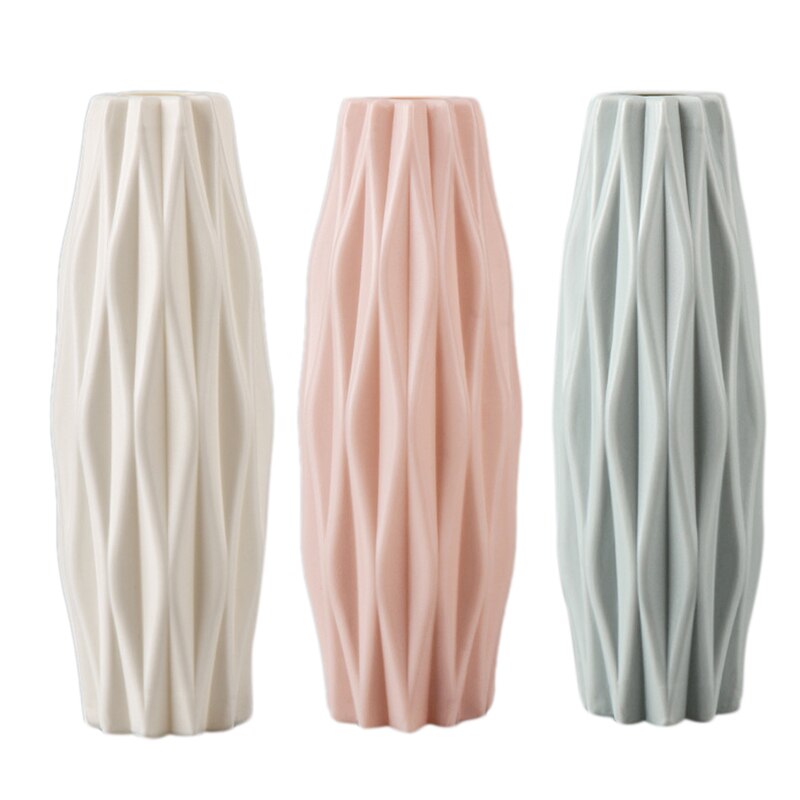 Blomma vas dekoration hem plast vas vit imitation ... – Vicedeal