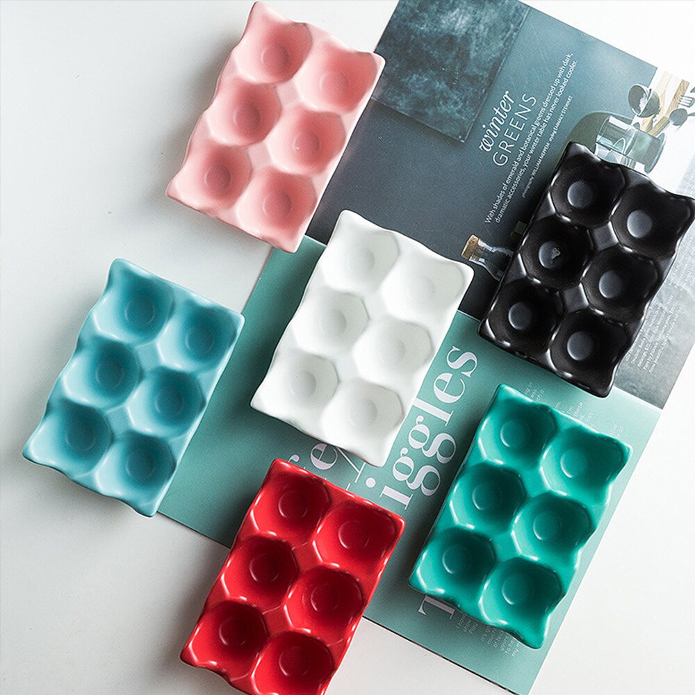 6 Grids Keramische Ei Houder Anti-Slip Eierdoos Ko... – Grandado