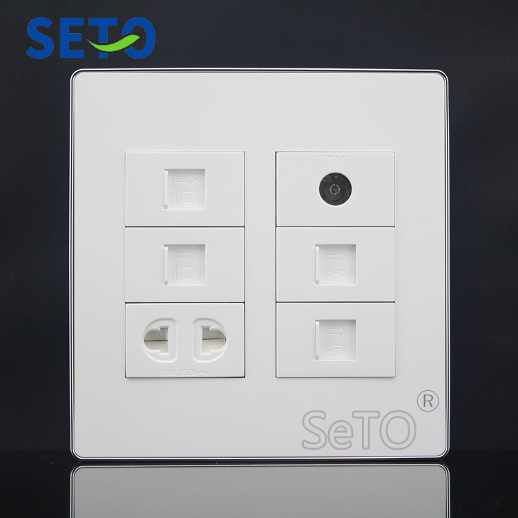 SeTo 120 Type Two Hole Power Socket + Dual Cat5e N... – Grandado