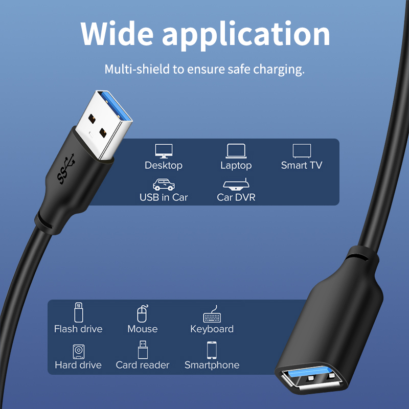 CABLETIME USB Verlängerung Kabel USB 3,0 Kabel 5Gb... – Grandado