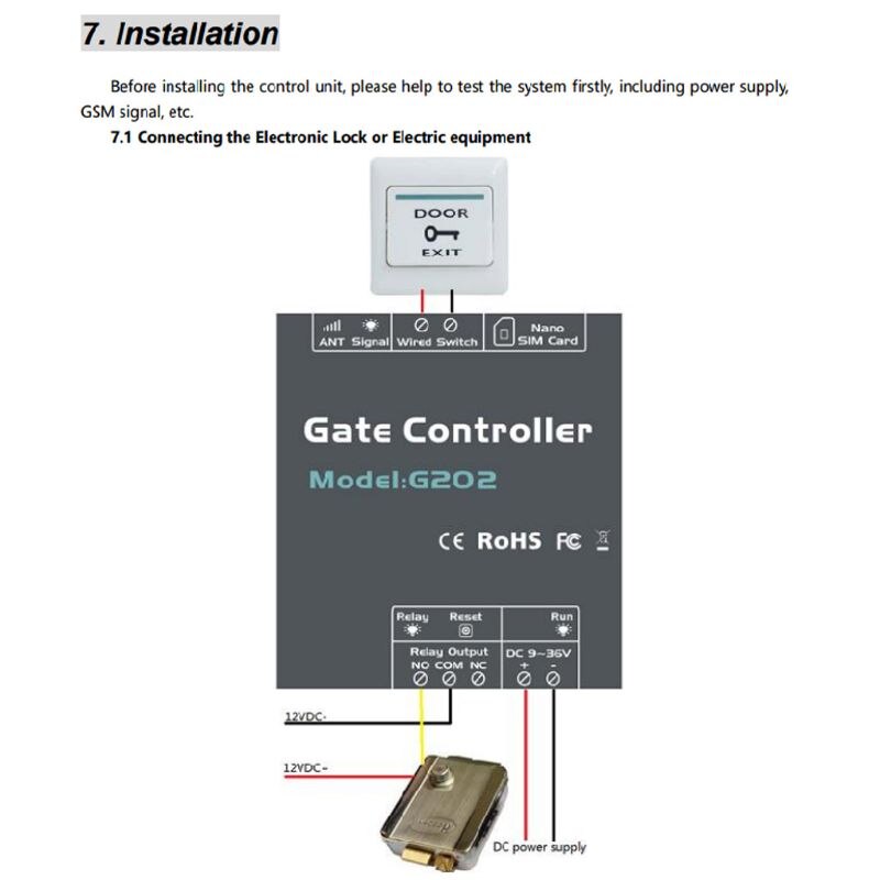 G202 GSM Gate Opener Relay Switch Remote Control A... – Grandado