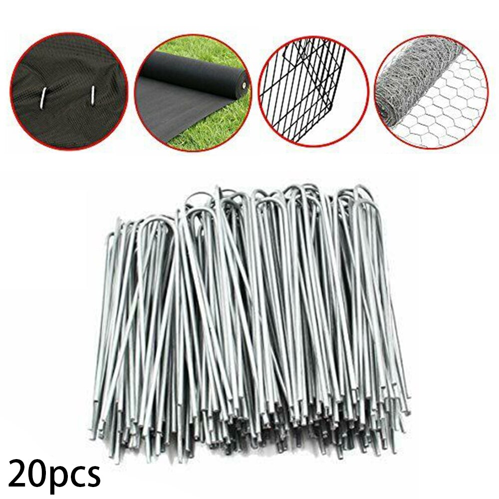 Yard U Shape Pegs Outdoor 20PCS Galvanised Steel T... – Grandado