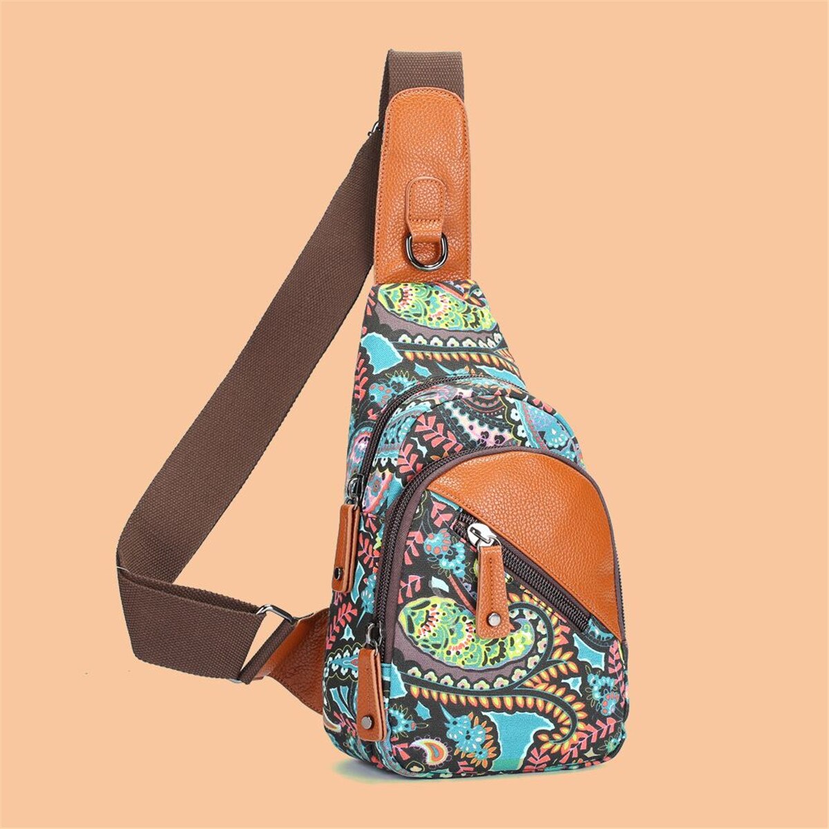 Women Chest Waist Bag Packs Nylon Leather Travel F... – Grandado