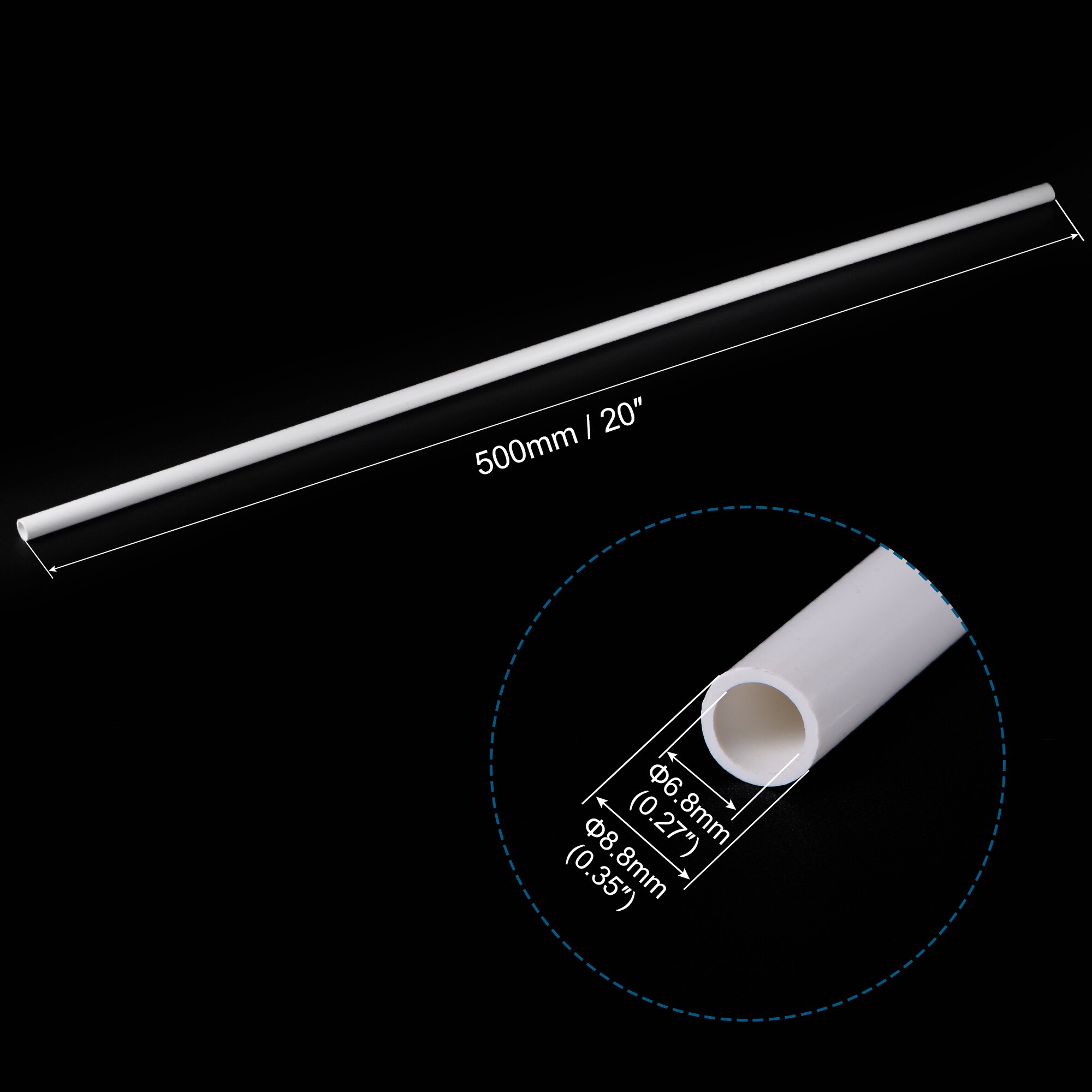 Uxcell PVC Pipe Round Rigid Plastic Tube 6.8mm ID ... – Grandado