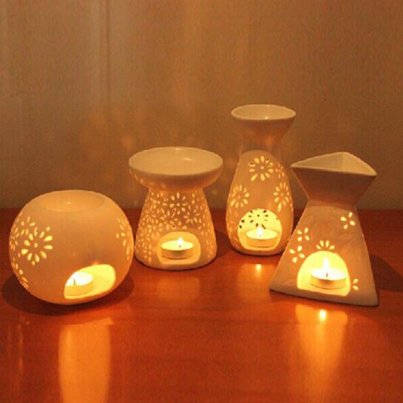 Ceramic Crafts Aroma Burner Handmade Hollow Flower... – Grandado