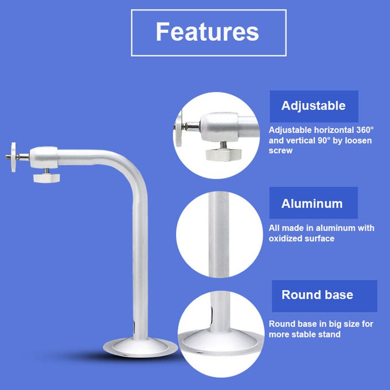 L Shape 23cm Aluminum Silver CCTV Camera Wall Moun... – Grandado