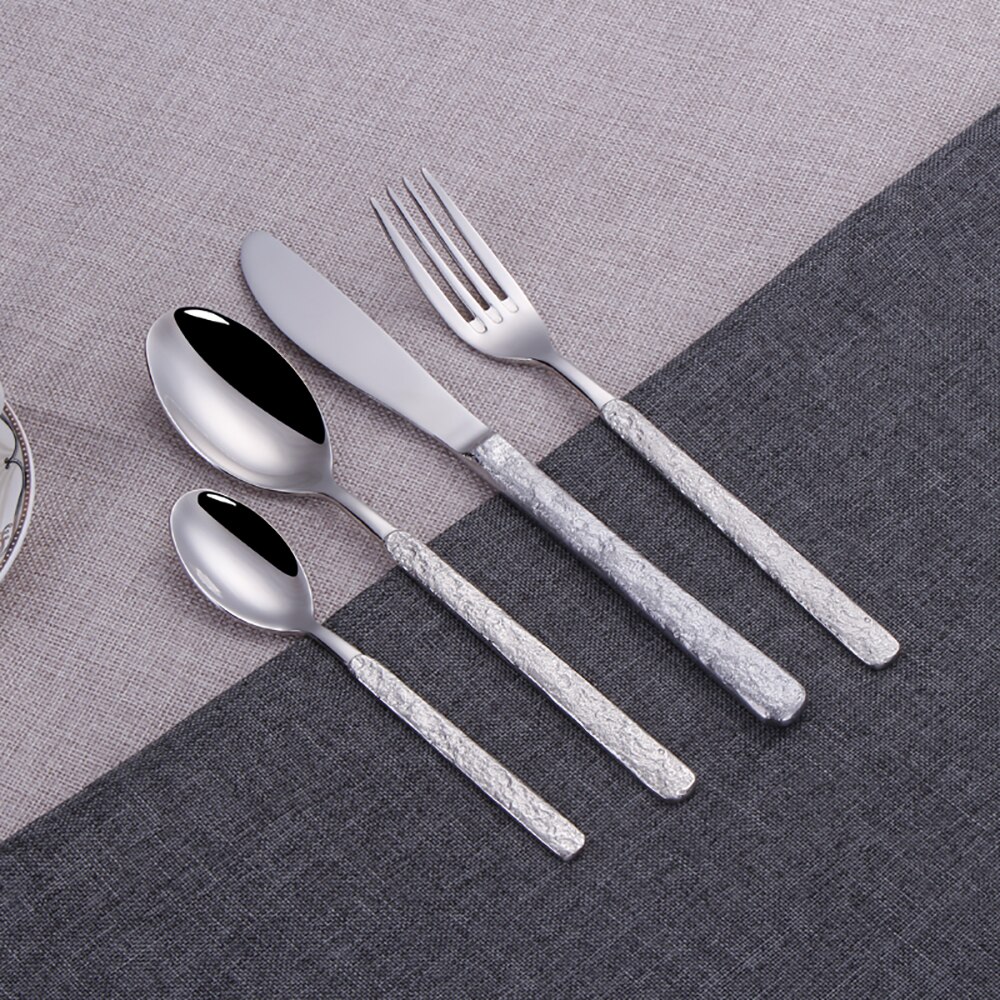 8/12/20/28/32Pcs Or Couverts Set Complet En Acier ... – Grandado