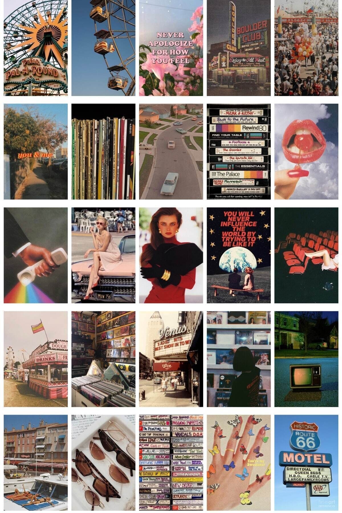 Vintage Poster Set-Collage Set - 100 Pcs-retro Pos... – Grandado