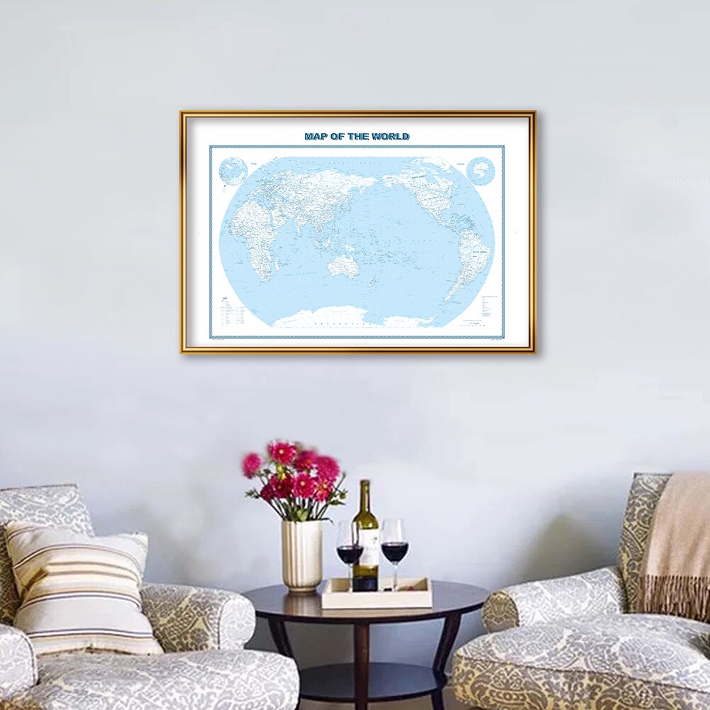 59*42cm The World Political Map Spray Canvas Paint... – Grandado