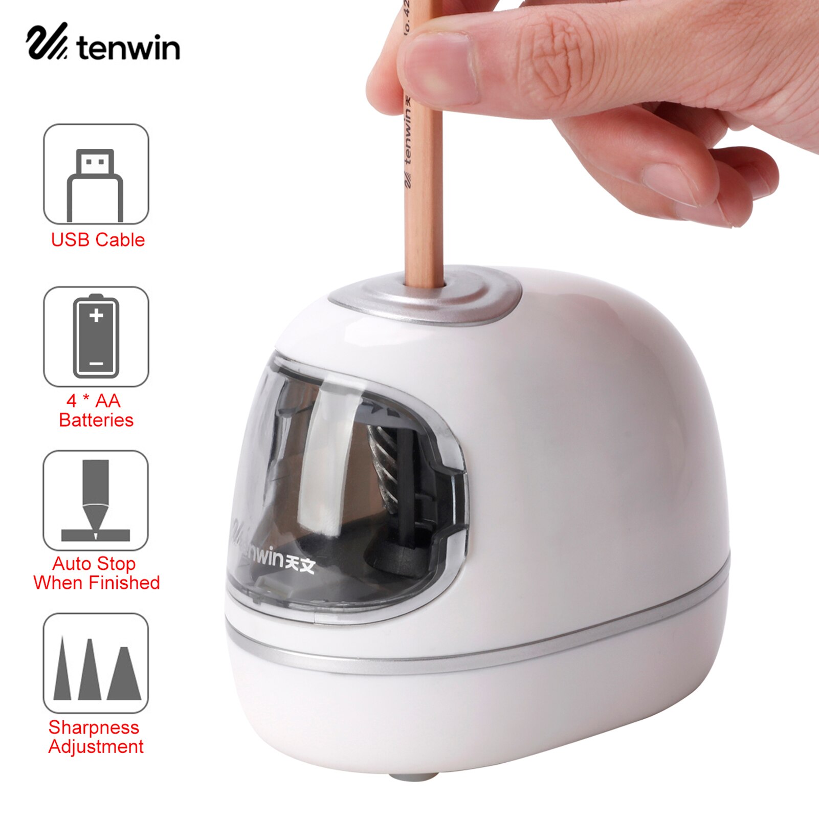 tenwin Portable Electric Pencil Sharpener Helical ... – Grandado