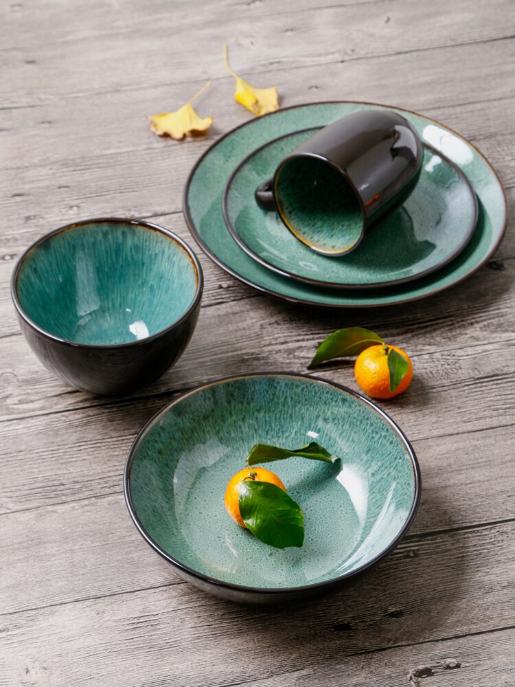 Nordic Style Tableware Kiln Changed To Malachite G... – Grandado