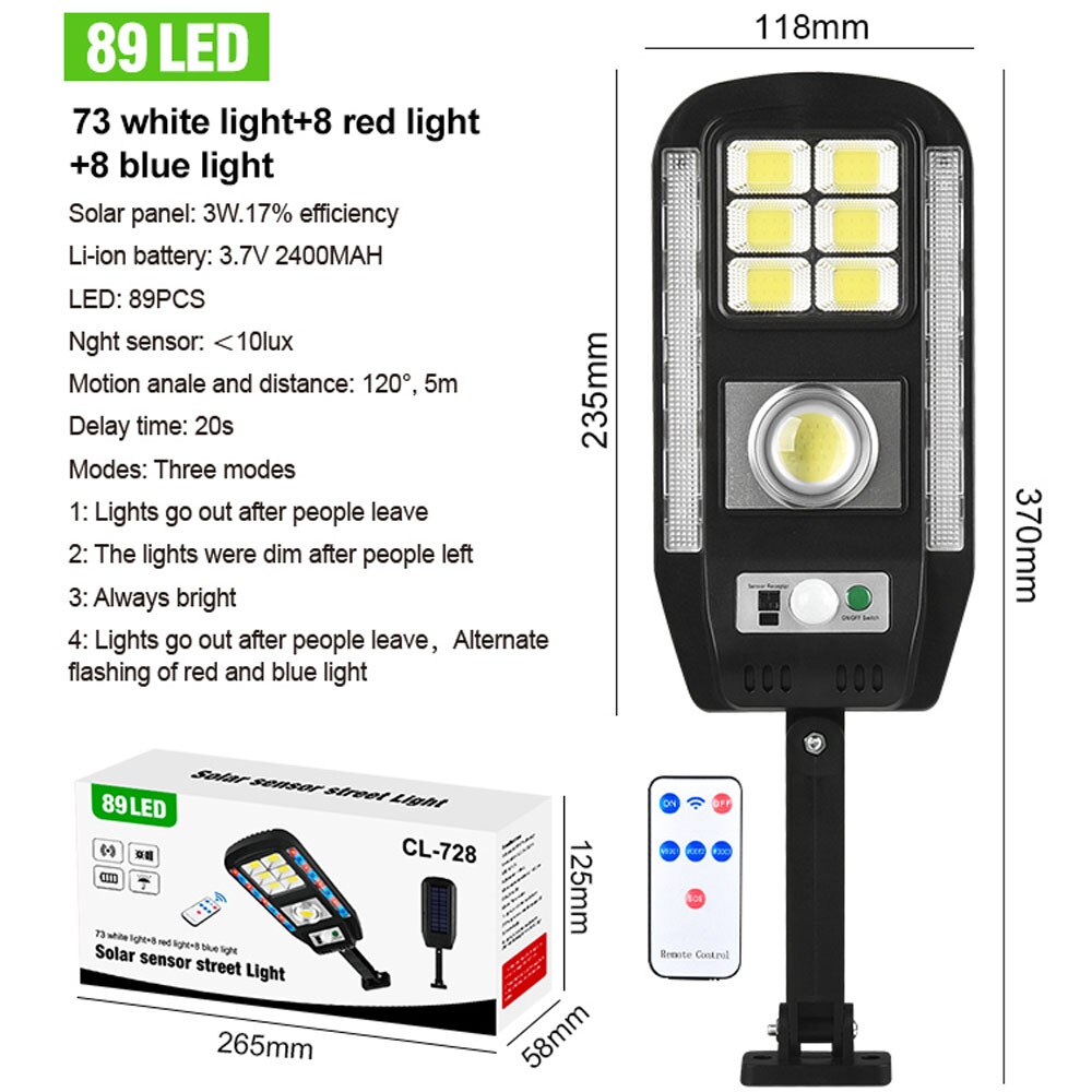 Farola Solar de 89LED con Sensor de movimiento par... – Grandado
