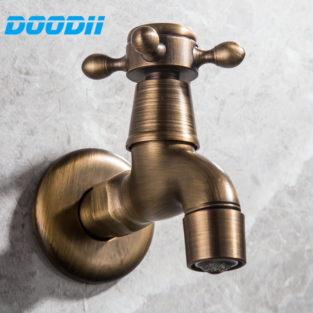 Antieke Massief Messing Koud Water Muur Tap Tuin P... – Grandado