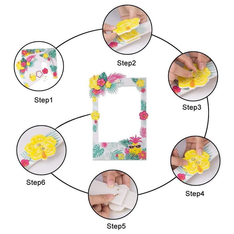 2 in 1 Luau Photo Booth Props Frame Party Supplies... – Grandado