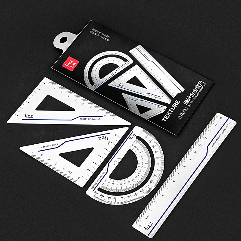 Youpin 4 in 1 Fizz Metal Ruler Stationery Set Alum... – Vicedeal