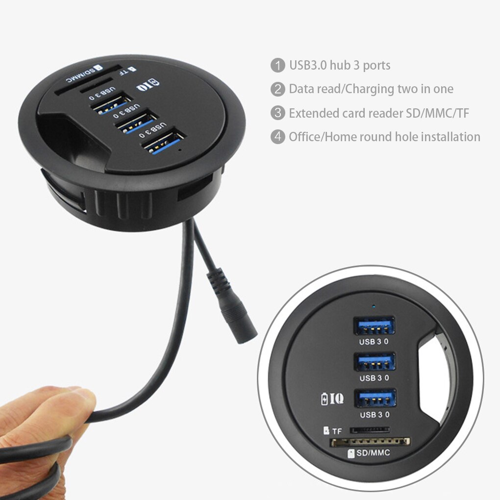 USB HUB USB3.0 Mount In Desk Multi USB 3.0 Ports W... – Vicedeal