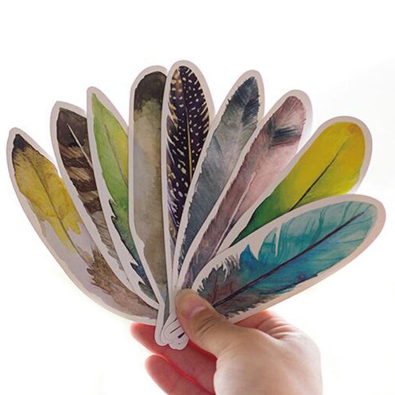 12packs/lot Nature flying feather paper bookmark O... – Grandado