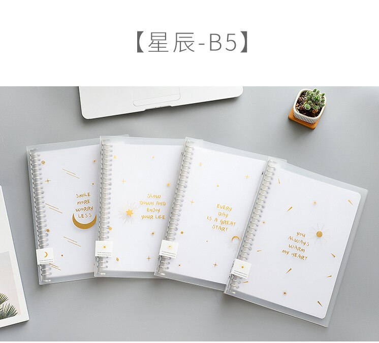 A5 B5 Korean PP Cover 50 Pages Planner Iron Clip L... – Grandado