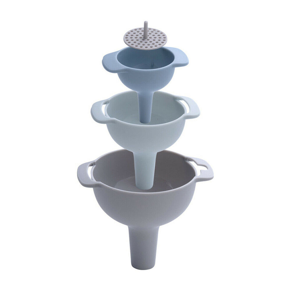 3 Kitchen Funnel Set Food Grade Plastic Funnels Wi... – Grandado