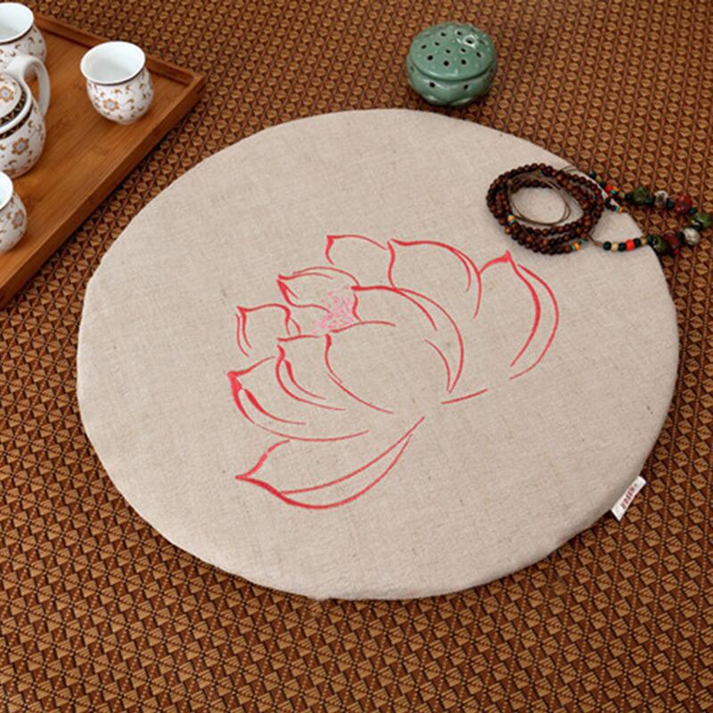 Lotus Pattern Yoga Mats Coir Meditation Mat Flax M... – Grandado