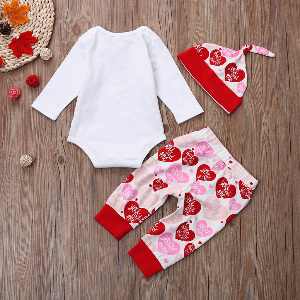 Baby girl valentines baby girl letter romper tops+... – Grandado