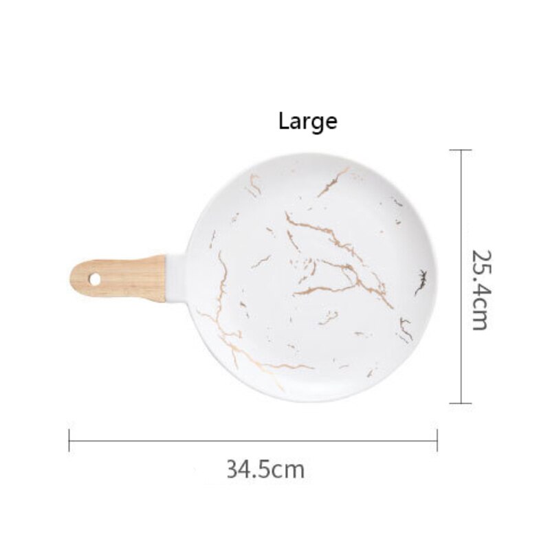 Marble Stripe Round Ceramic Pizza Pasta Plate Cook... – Vicedeal