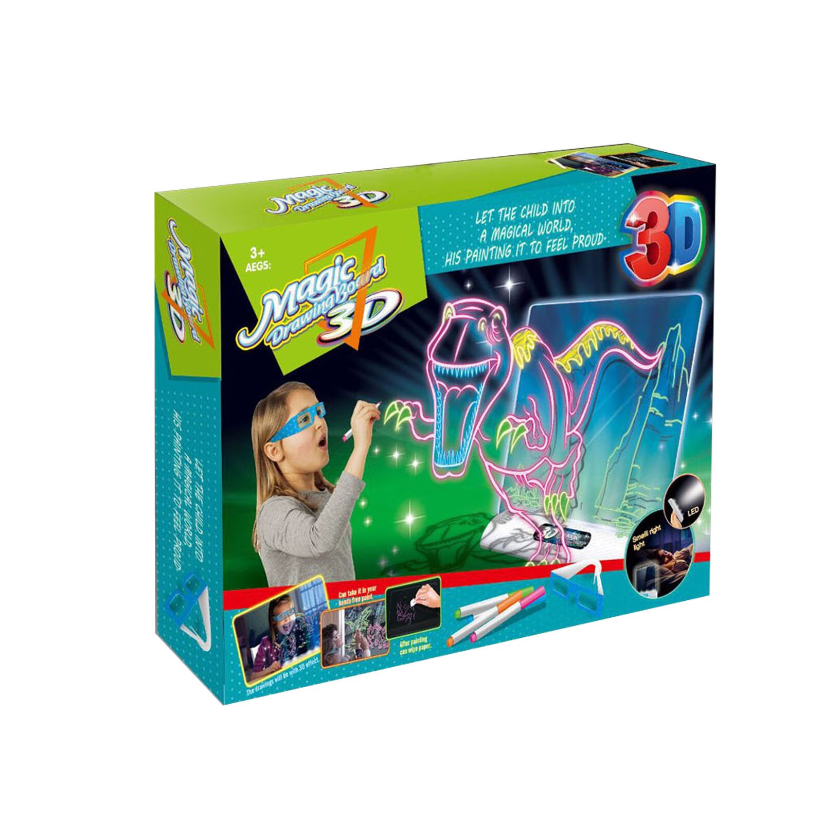 3d Fun Drawing Pad Board Glow In Dark With Light F... – Grandado