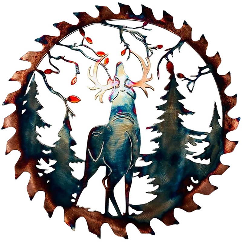 Artist Decoration Elk Saw Blade Wall Decor Deer Me... – Vicedeal