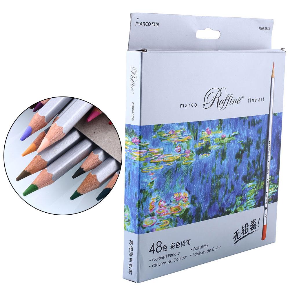48 Kleuren/Set Marco Raffine Kleurpotloden Set Vet... – Grandado