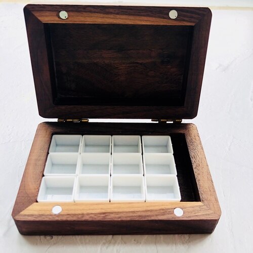 Handmade wooden watercolor pallette North America ... – Vicedeal