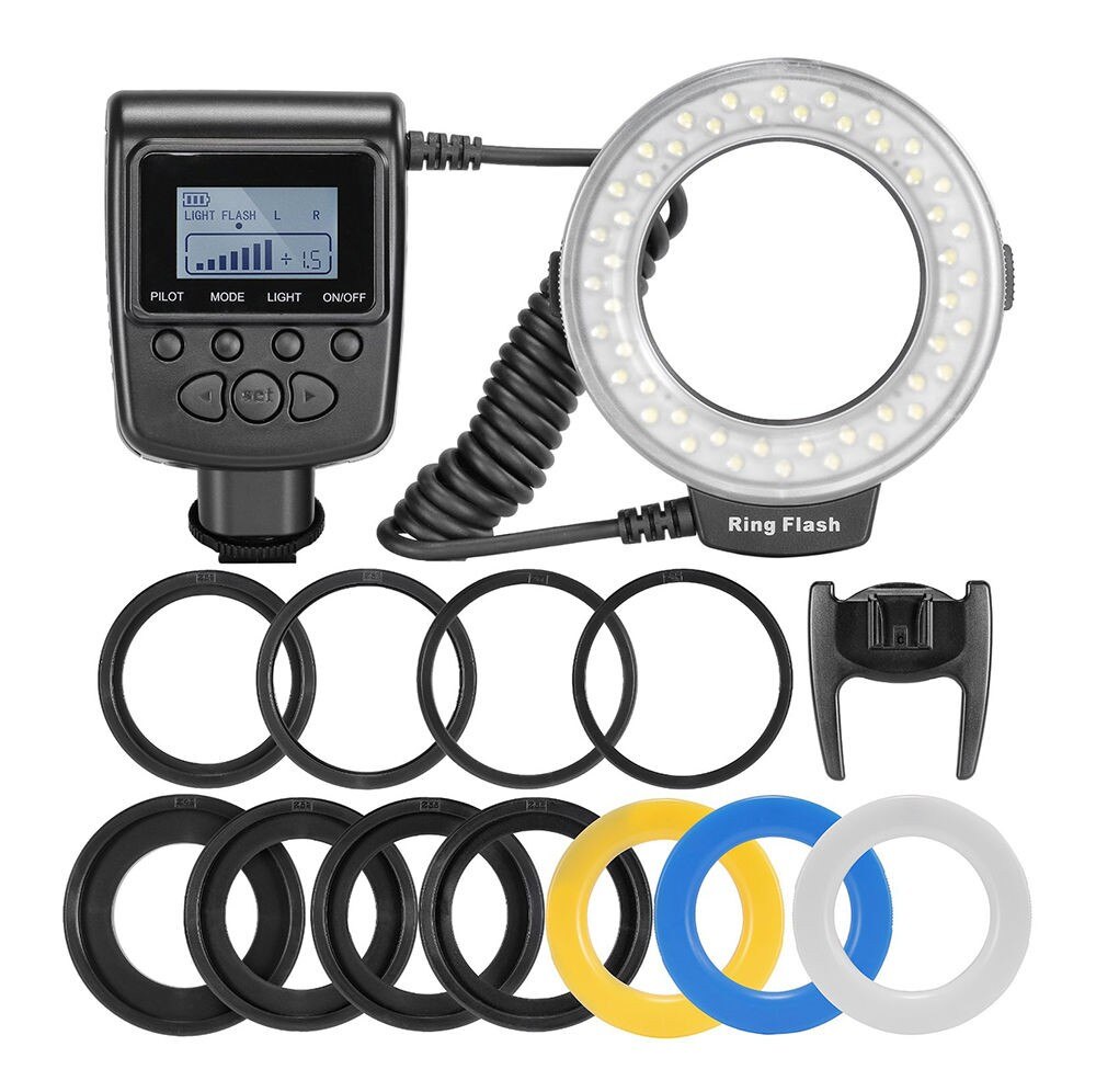 Fotopal RF-550D Macro LED Ring Flash with 8 Adapte... – Grandado