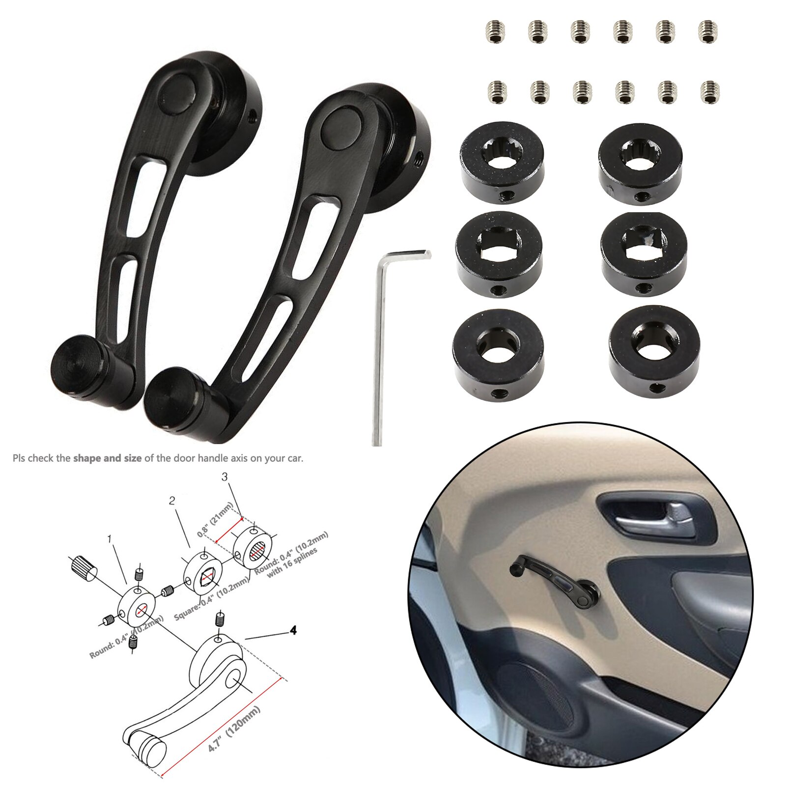 2 Stuks Aluminium Universal Car Window Crank Handv... – Vicedeal