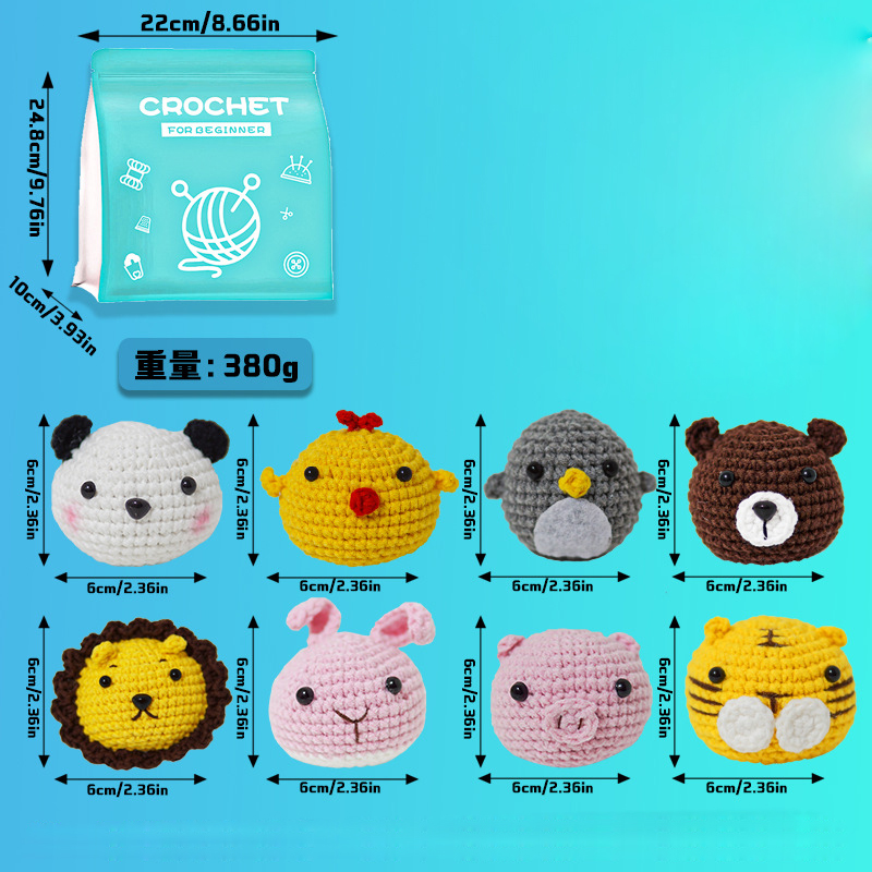 8Pcs Crochet Starter Kit Beginner for Adults Knitt... – Grandado