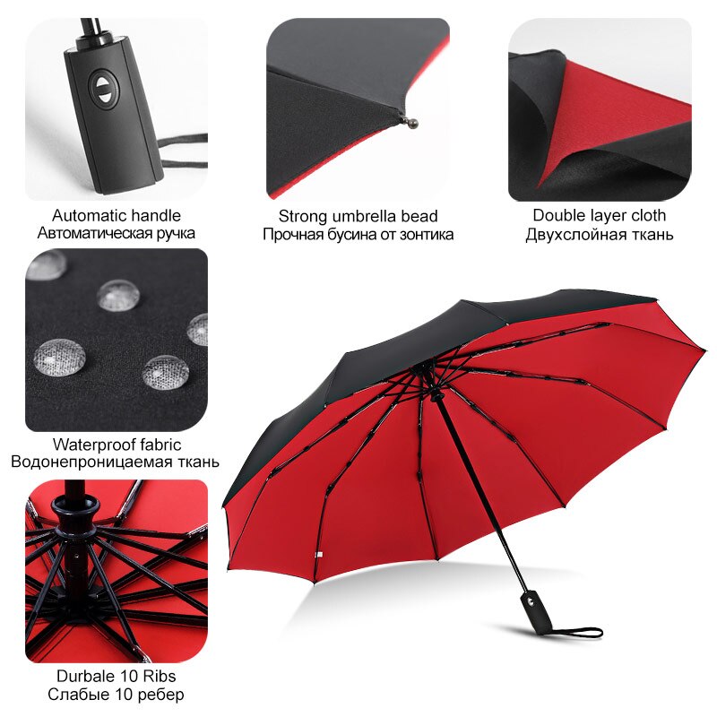 Double Layer Fully Automatic Wind Resistant Umbrel... – Vicedeal