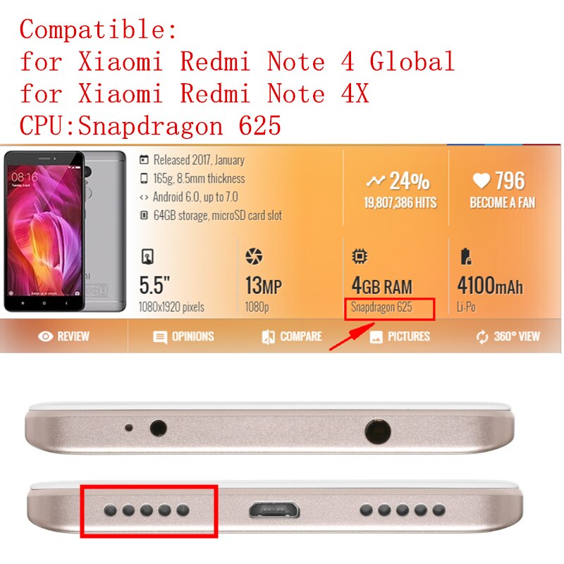 Voor Xiaomi Redmi Opmerking 4 Global Power Volume ... – Grandado