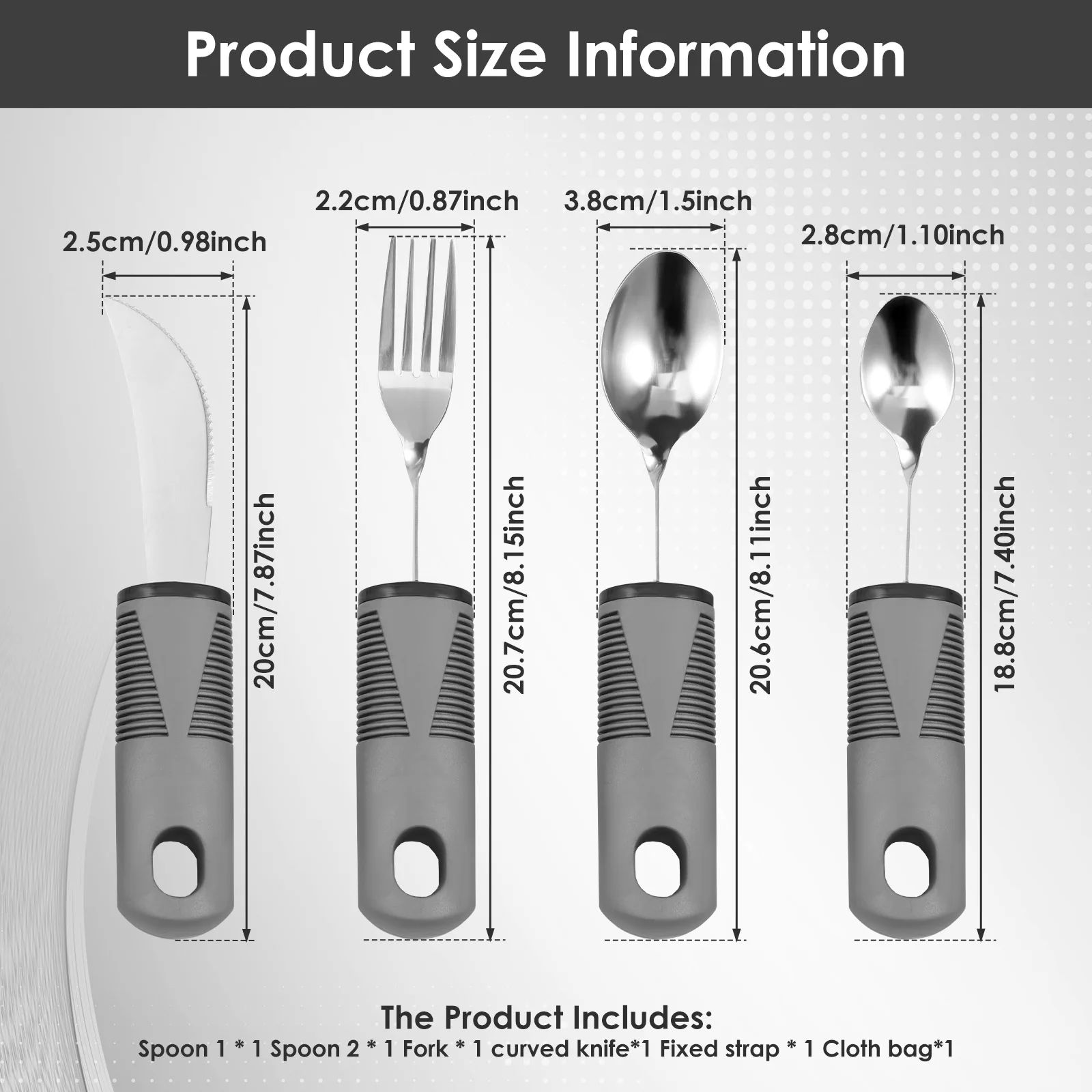 4Pcs Adaptive Utensil Set Ergonomic Weighted Silve... – Vicedeal