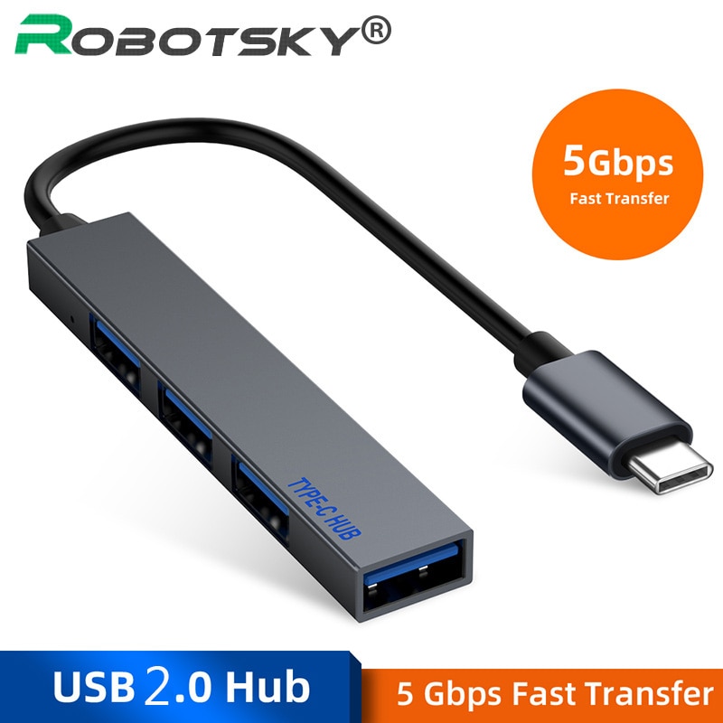 USB C HUB 4 puertos tipo C a USB 2,0 divisor conve... – Grandado