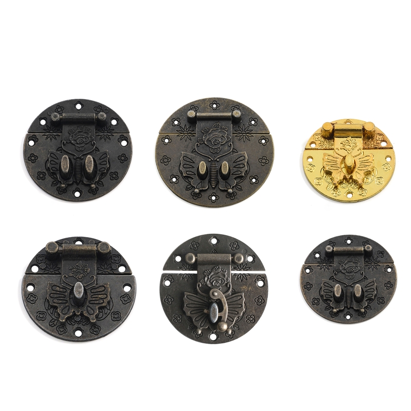 Ronde Vlinder Sluiting Houten Doos Hangslot Antiek... – Vicedeal