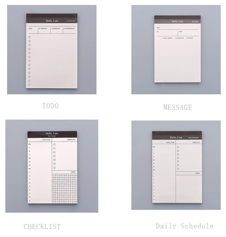 "Hello I am " Pack of 4 Planner Agenda Working Mem... – Grandado